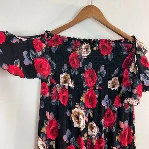 Altar'd State | Dresses | Alterd State Maxi Dress S Black Red Rose ...
